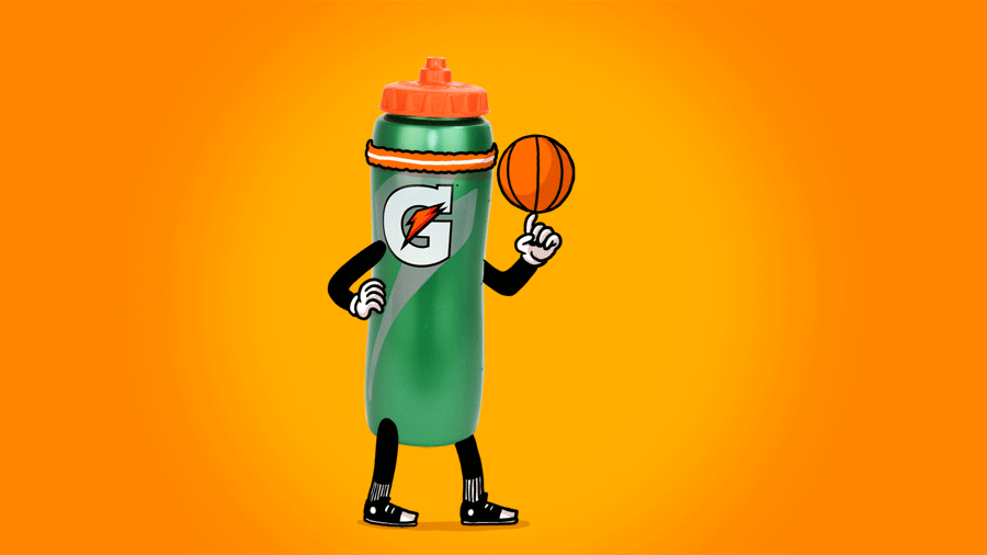 Cartoon Drinking Gatorade